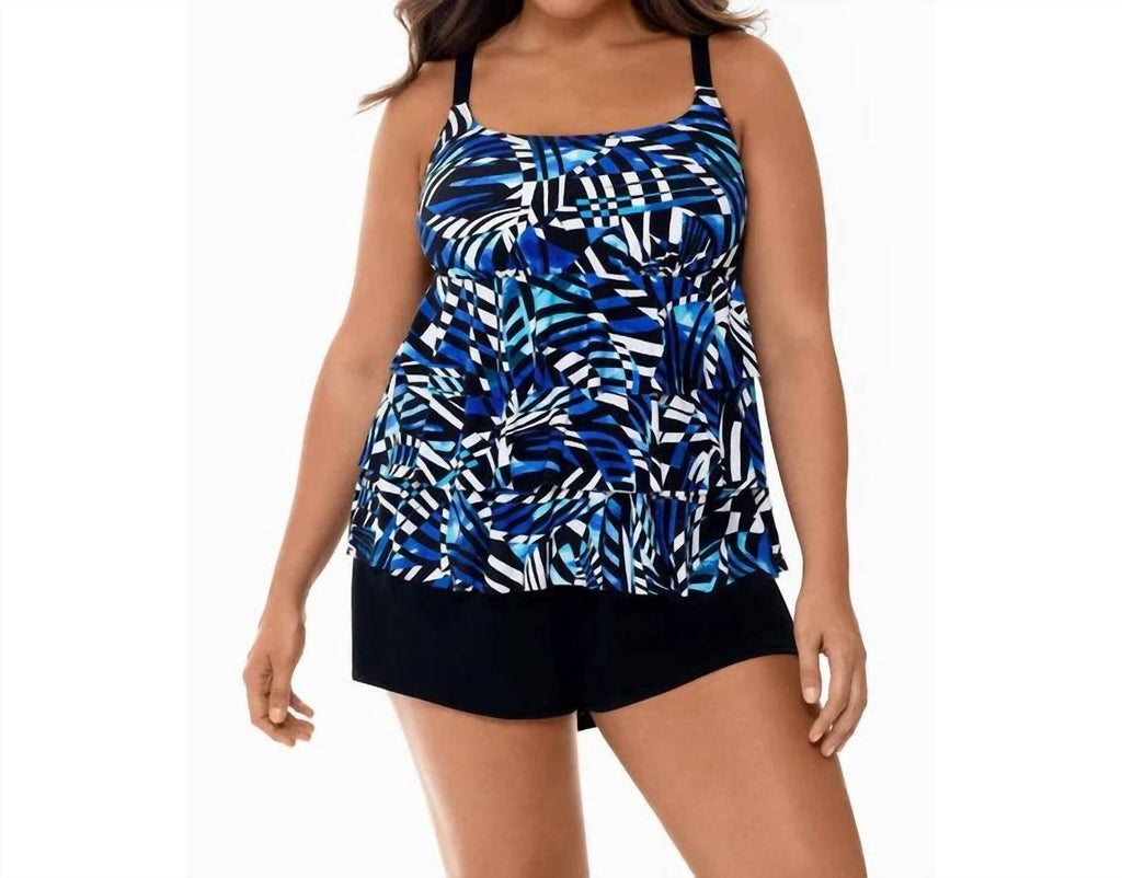 Longitude - Digital Cortex Ruffle Faux Long Torso Shortini – Steals