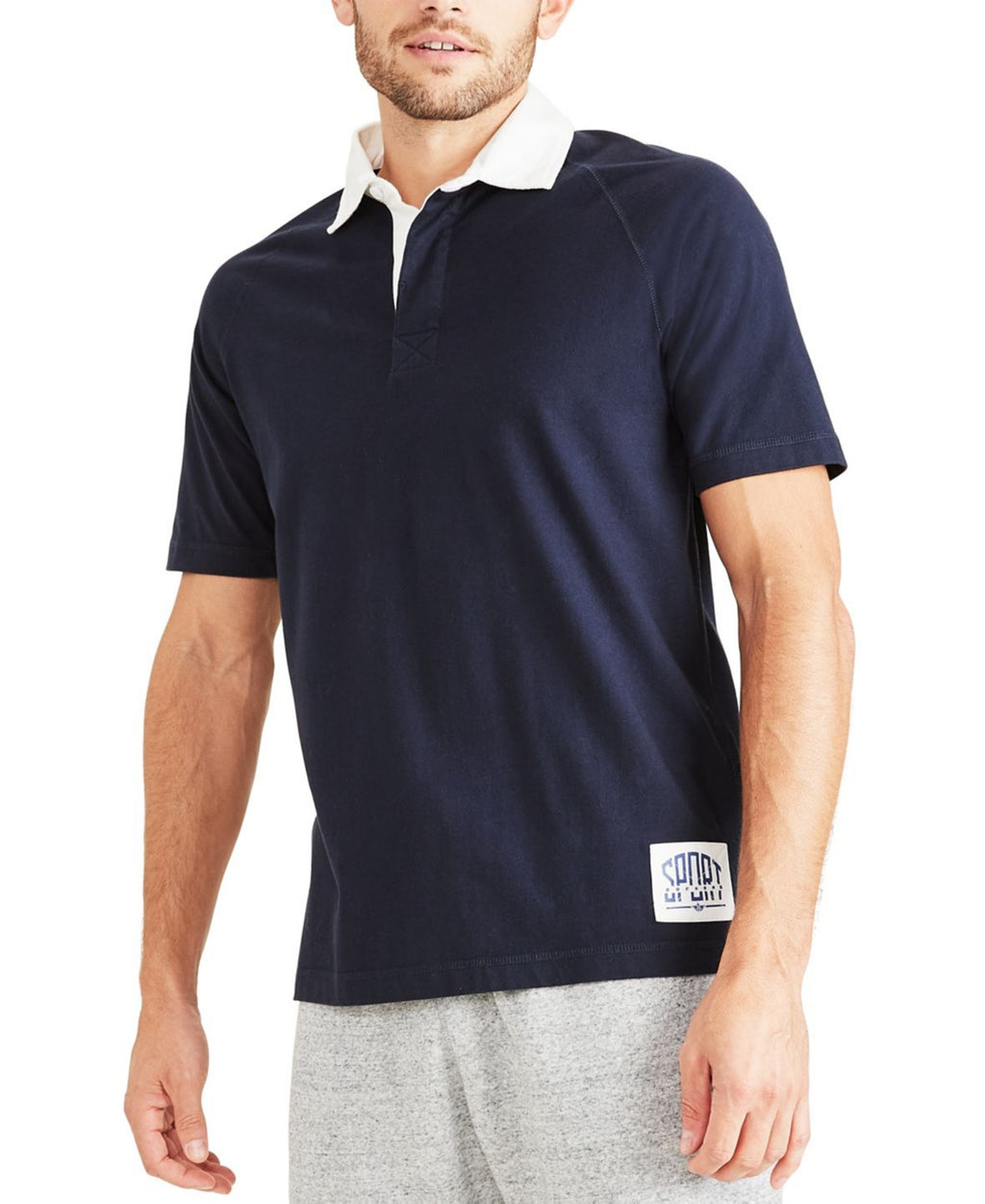 Dockers Men's Regular-Fit Rugby Shirt Blue Size M – Steals