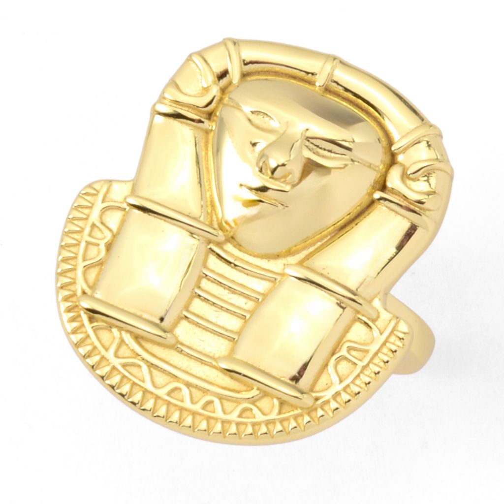 Passport to Egypt 18K Gold Plated Polished Pharaoh Ring – Steals