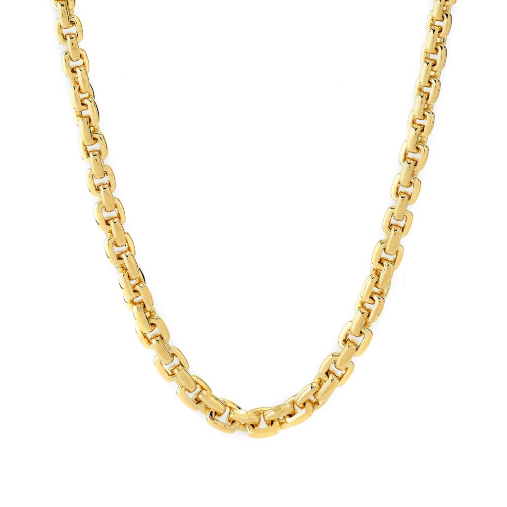 VOGA Collection 18K Gold Electroform Choice of Length Box Link Necklac ...