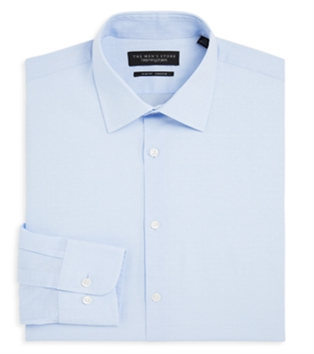 The Men's Store at Bloomingdale's Slim Fit Blue Dobby Stretch Dress Sh ...