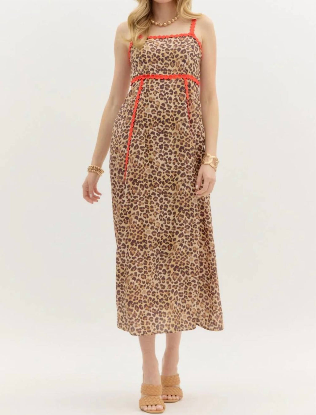 Entro - Leopard Sundress with Ric Rac Trim – Steals