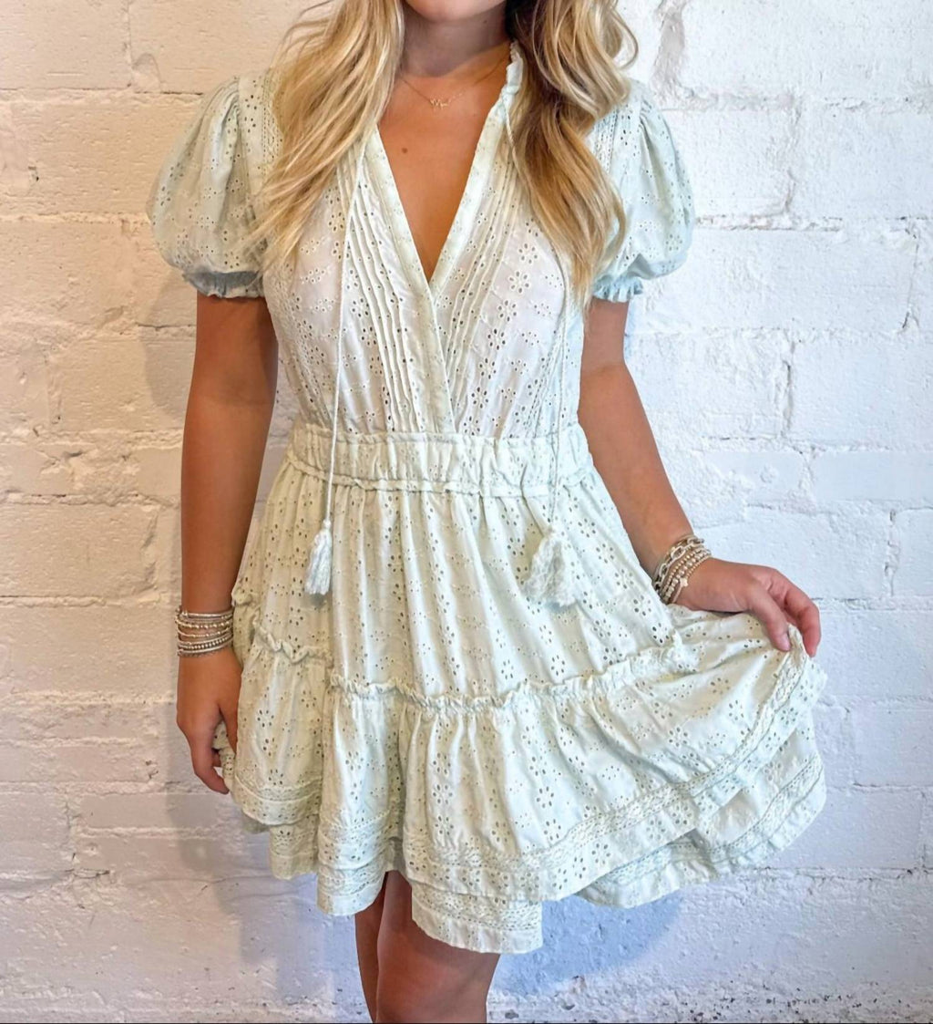 Mable - Eyelet Ruffle Tier Mini Dress – Steals
