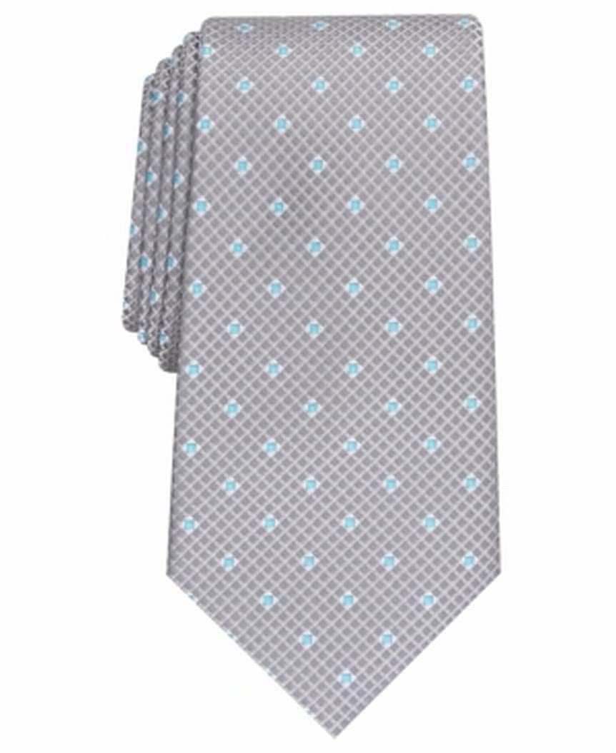 Perry Ellis Dean Neat Tie, Silver – Steals