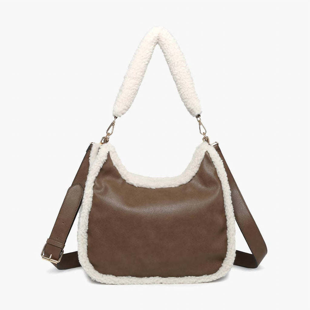 Jen & Co. - Reece Vegan Leather Sherpa Satchel Bag – Steals