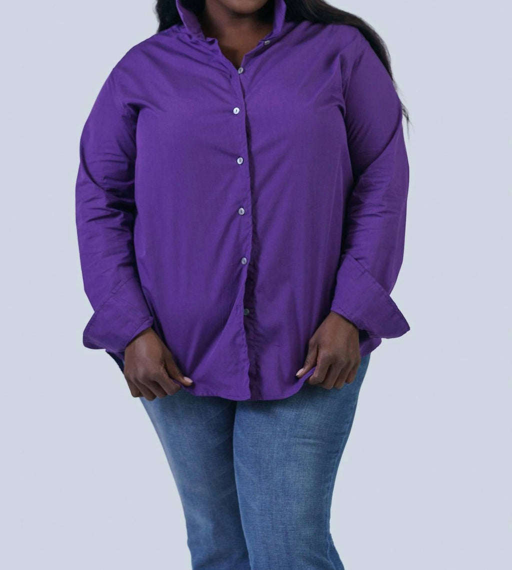 Jill Mcgowan - Joan Easy Cut Stand Collar Shirt – Steals