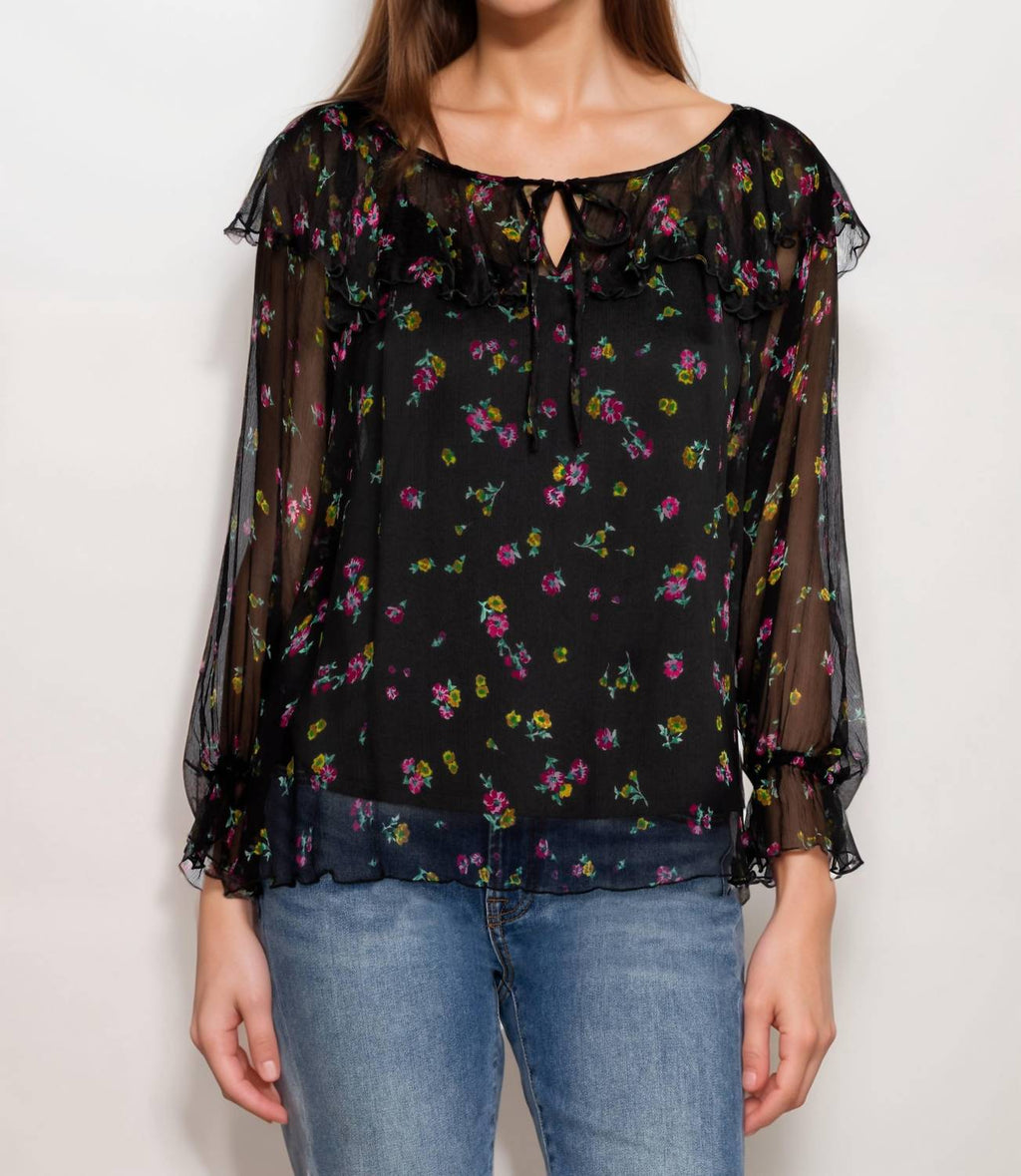 Johnny Was - Jade Love Fernanda Peasant Silk Floral Blouse – Steals