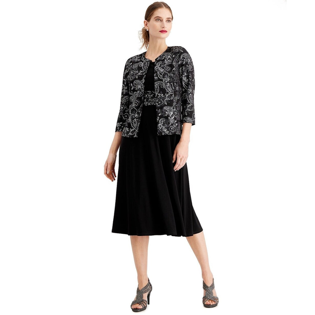 Jessica Howard Women's Glitter Dress & Jacket Silver Size 6 – Steals