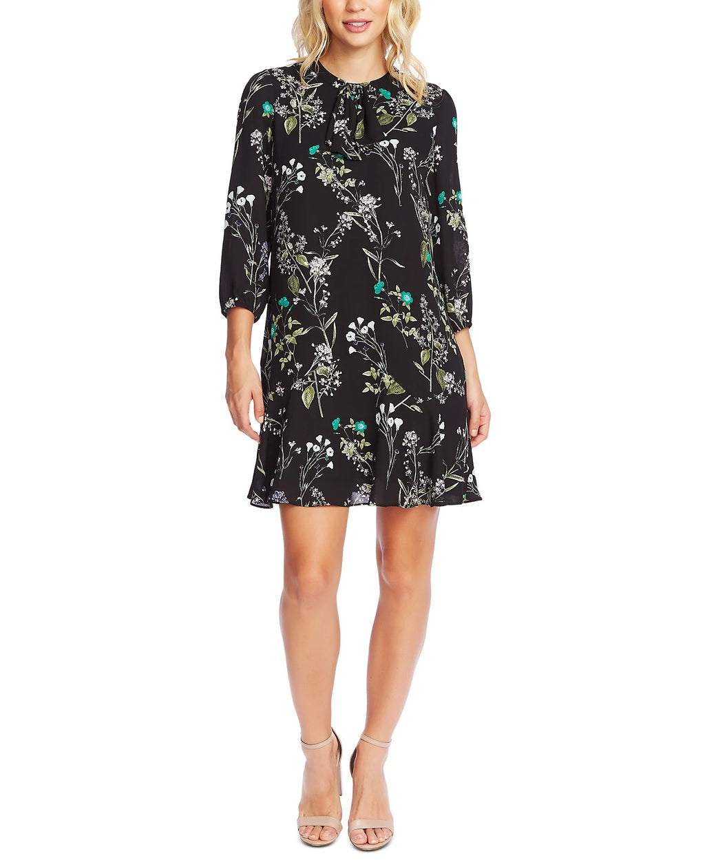 CeCe Women's Floral-Print Dress Gray Size Extra Small – Steals