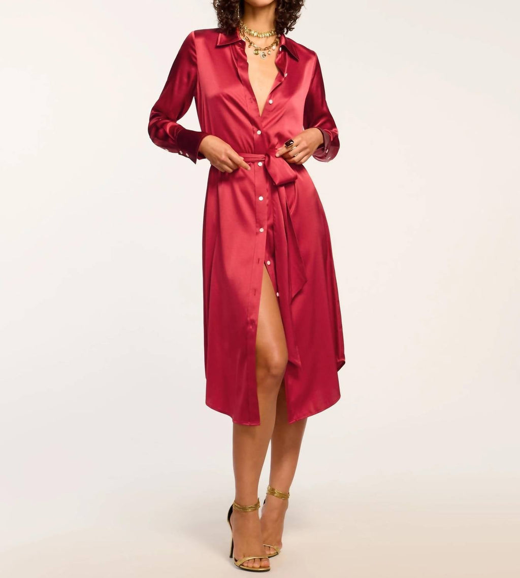 Ramy Brook - Victoria Silk Button Down Midi Dress – Steals