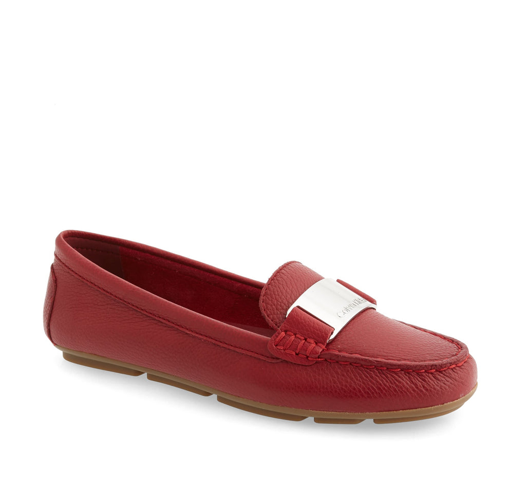 Calvin Klein Womens Lisette Leather Closed Toe Loafers Red Size 8 M ...